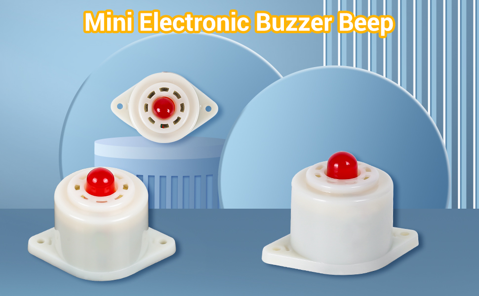 DC 24V 100dB Electronic Alarm Red Flashing Light High Decibel Buzzer - for Car Alarm Home School ...